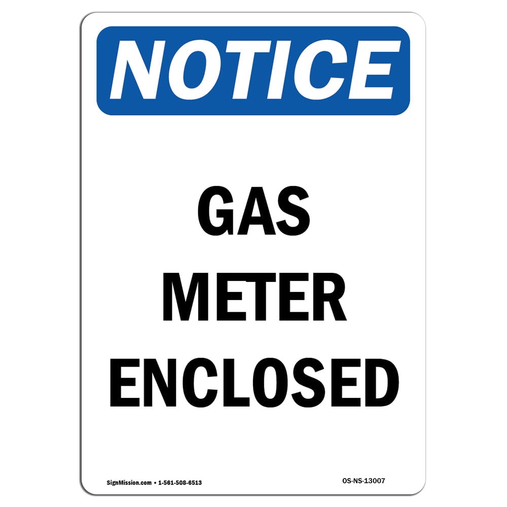 OSHA Notice - Gas Meter Enclosed Sign | Heavy Duty Sign or Label ...