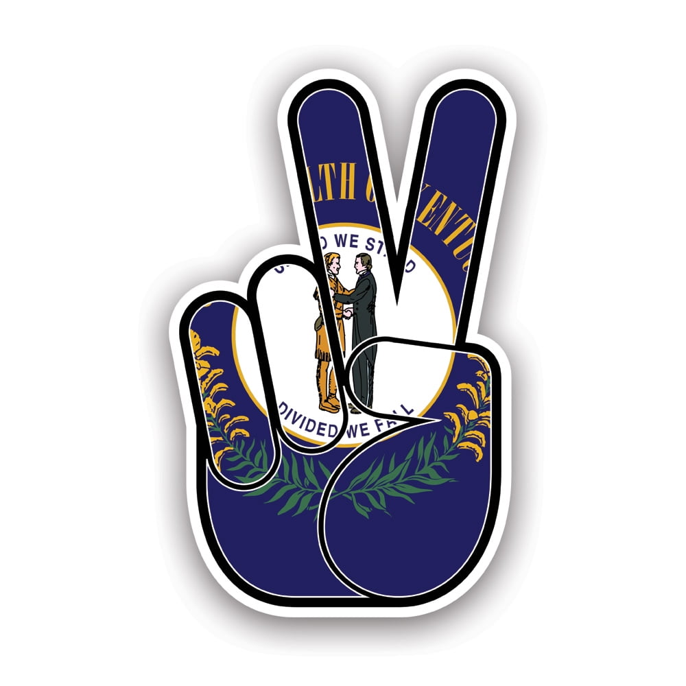 Kentucky State Shaped Peace Sign Sticker Decal - Self Adhesive Vinyl ...