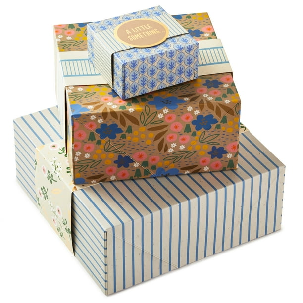 Hallmark Christmas Multi-color Paper Gift Boxes, with Wrap Bands 3 ...