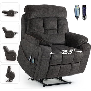 JUUXO Oversized Lay Flat Lift Recliner Chair with Cup Holders, Extra ...