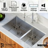 Karran Usa El-77-Pk1 Elite 32" Undermount Double Basin Stainless Steel ...