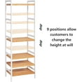Kinbor 5-Tier Bamboo Shelf Multipurpose Tall Storage Rack Shelving Unit ...