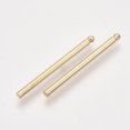 Brass Bar Pendants Column Real 18K Gold Plated 30x2mm Hole: 0.8mm for ...