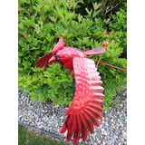43" Tall Whimsical Kinetic Metal Red Cardinal Yard Stake Wind Spinner ...