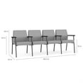 Mystic Reception Waiting 4-Seat Tandem Seating / Silver Steel / Gray ...