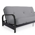 DHP Cleo Black Metal Arm Full Size Futon Frame with 6” Herringbone ...