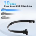 Ultra-Thin USB 3.1Type C to C Panel Mount Screw Cable,Right Angle Type ...