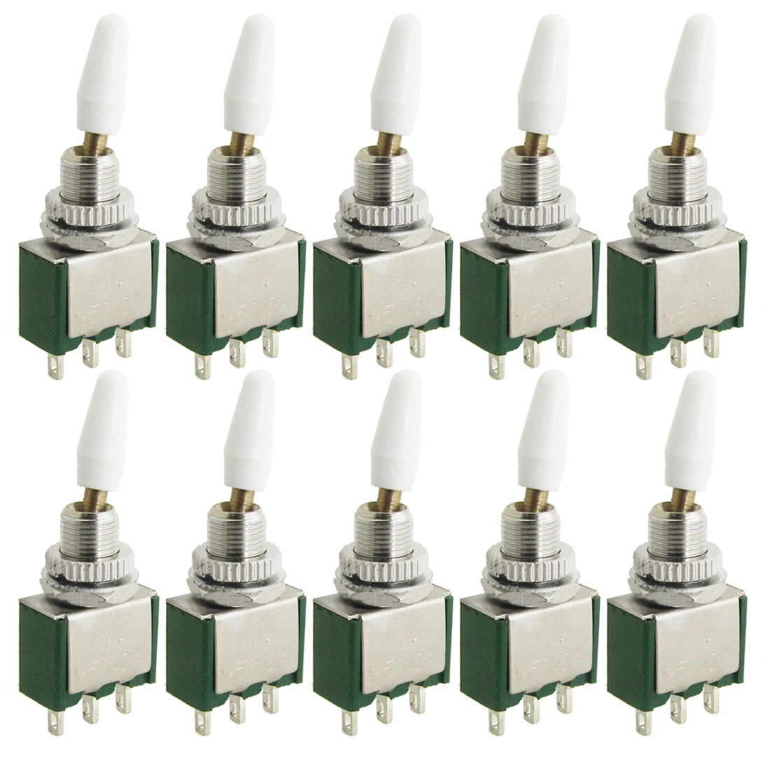 10pcs 250V 2A on-on 2 Way SPDT Single Pole Double Throw 3 Pins Toggle ...