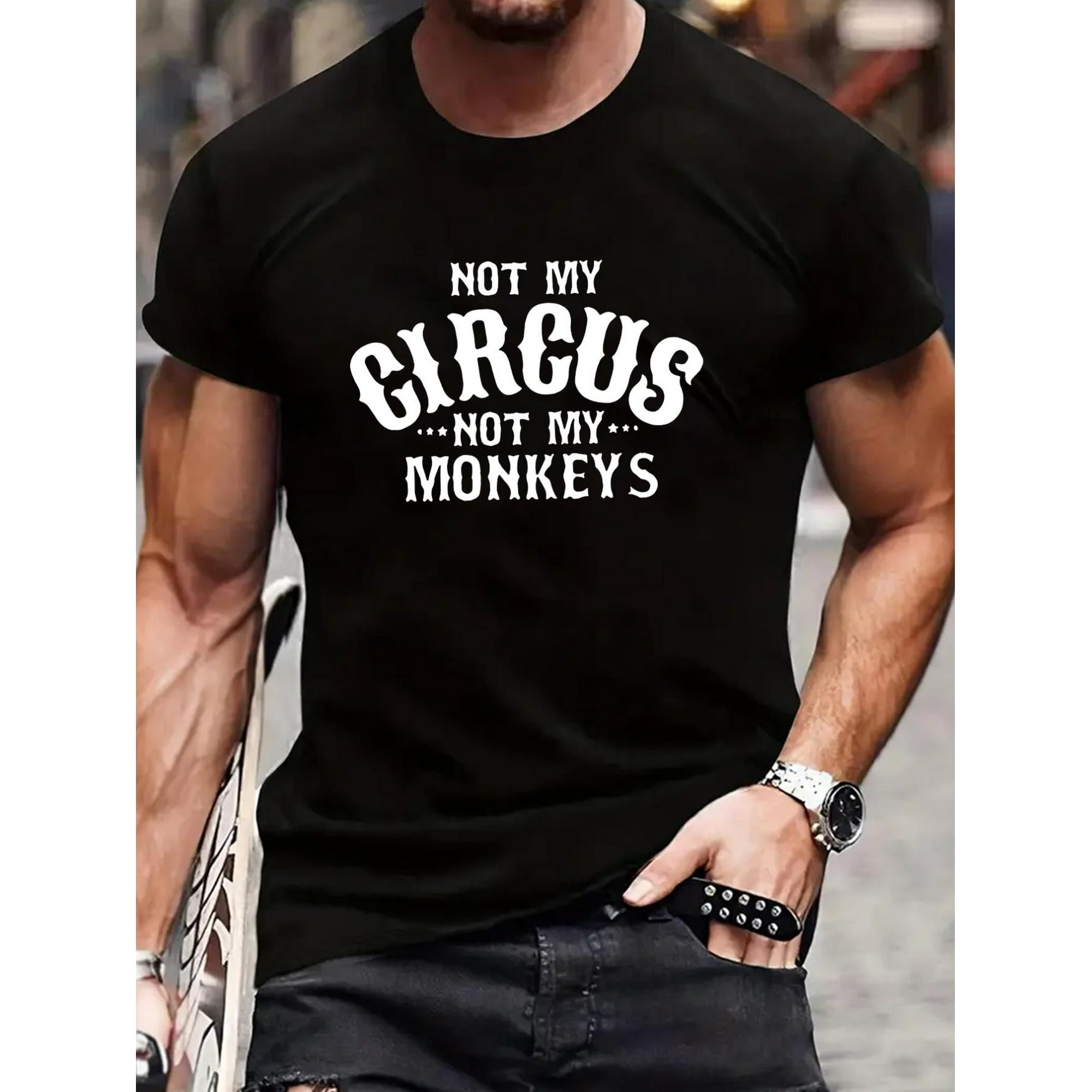Click here for Generic Not My Circus Not My Monkey Print Mens Rou... prices