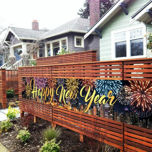 2 PCS Decoraciones de Feliz Año Nuevo 2025, Banner de Feliz Año Nuevo ...