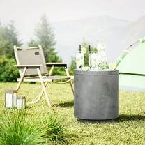 HOMCOM 2.6 Gal Outdoor Cooler Side Table, 3-In-1 Cool Bar Table with ...