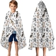 Chihuahua and Dog Paw Print Teens Hooded Bath Towel Wrap for Ages 3 To ...