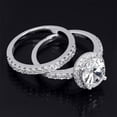3.5 Carat Wedding BAND Engagement RING Set Oval Cut Sterling Silver ...