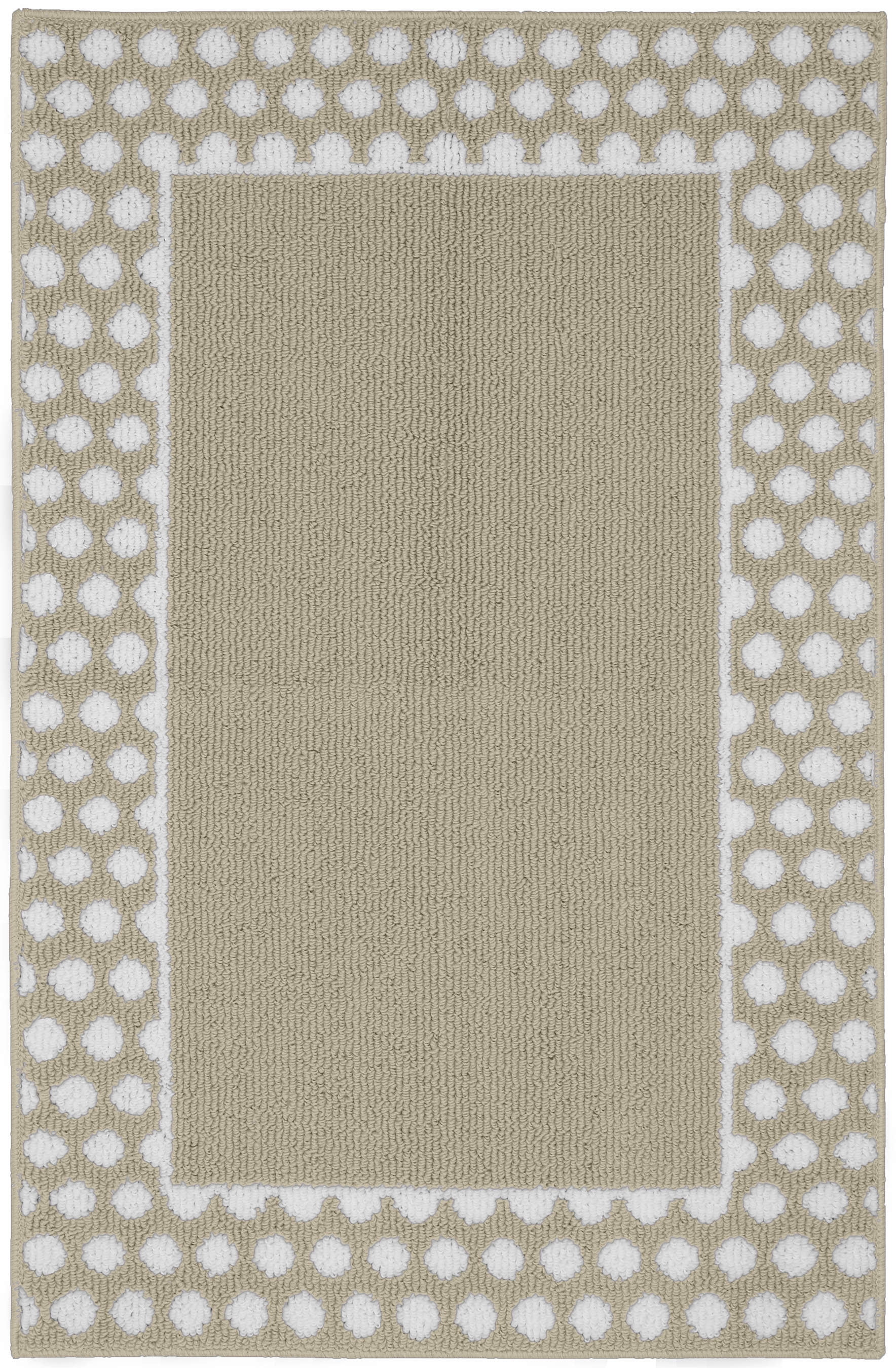 Garland Rug Polka Dot Frame Tan/White 30"x40" Indoor Accent Rug ...