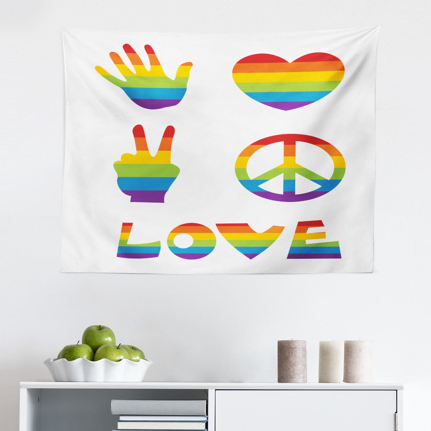 Pride Tapestry, Gay Rights Human Hand Fist Equality and Diversity ...