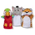 Melissa & Doug Safari Buddies Hand Puppets, Set of 6 (Elephant, Tiger ...