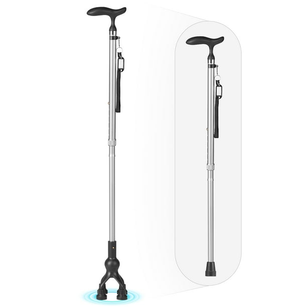 MaxKare Folding Walking Canes with Non-slip Quad Base, Adjustable ...