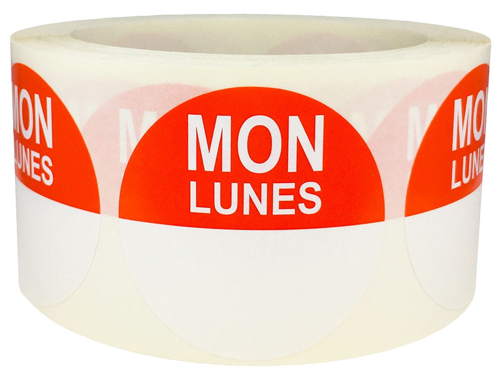 Monday Removable Food Rotation Days of the Week Stickers | 2" Inch ...