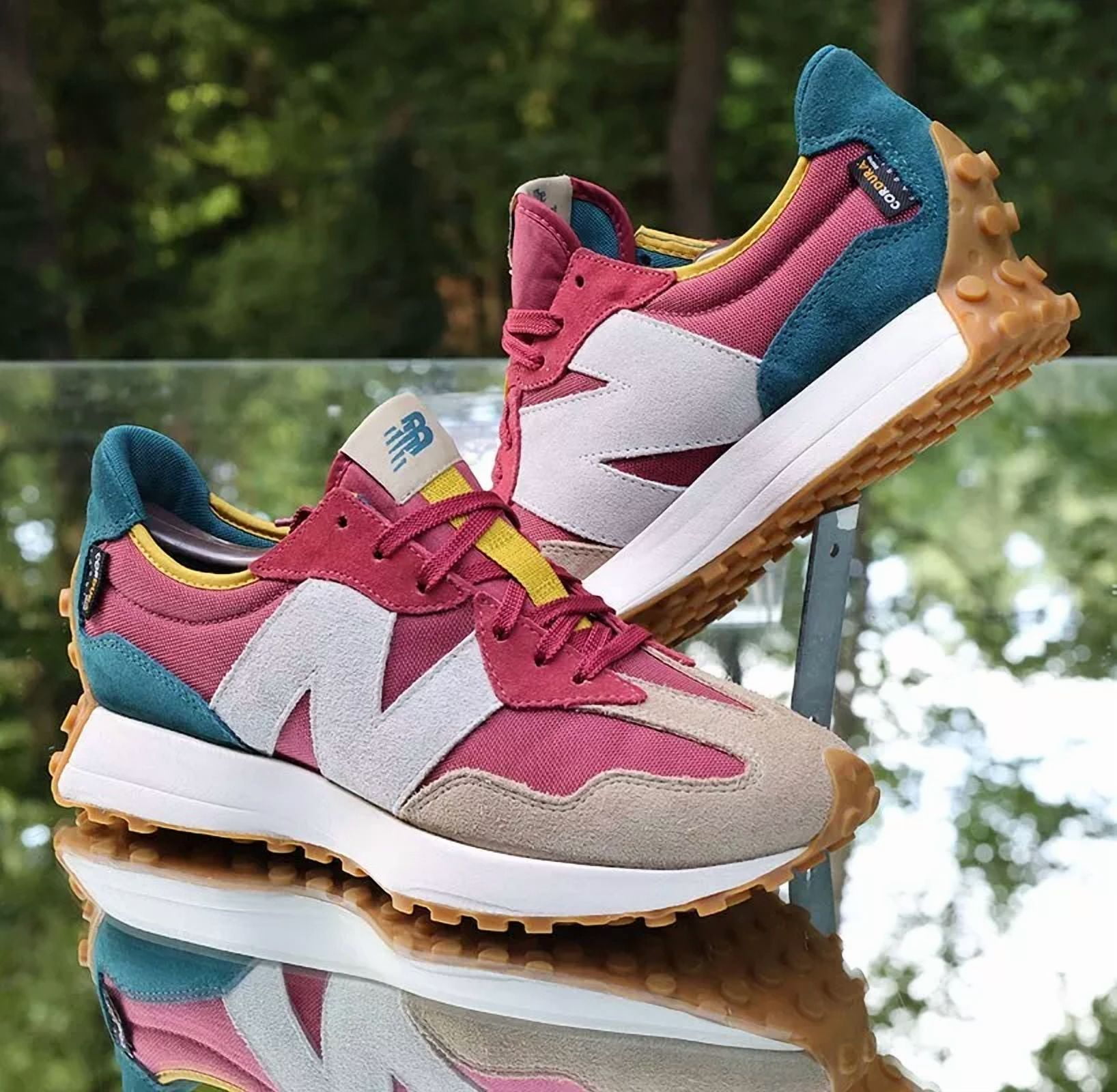New Balance 327 Bordeaux Teal Men’s Size 10 Cordura Custom MS327WT1 ...