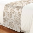 Abstract Paisley Pattern Bed Runner Scarf, Vintage Ethnic Brown Flower ...