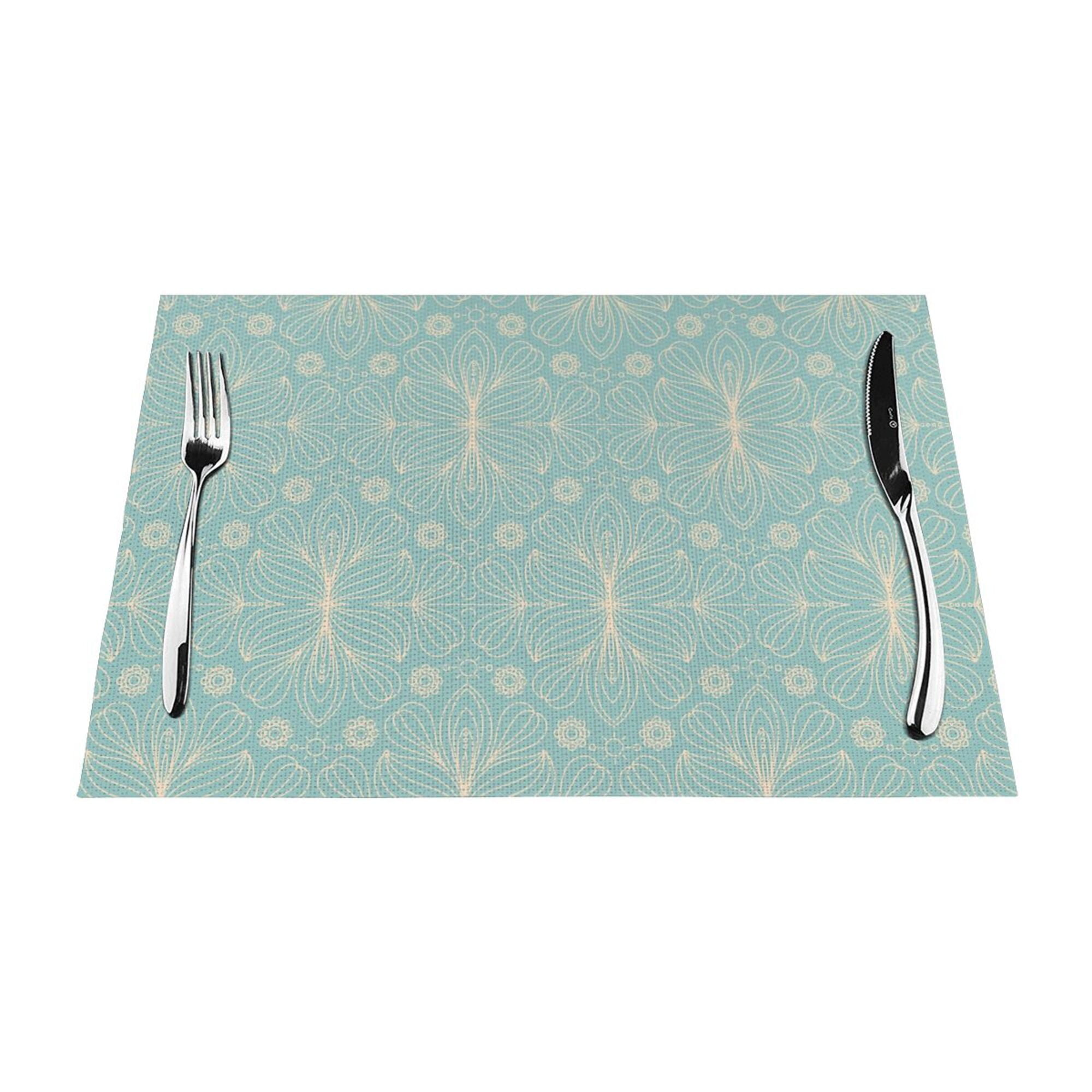 YFYANG Washable Heat-Resistant Placemats, 70% PVC/30% Polyester, Retro ...