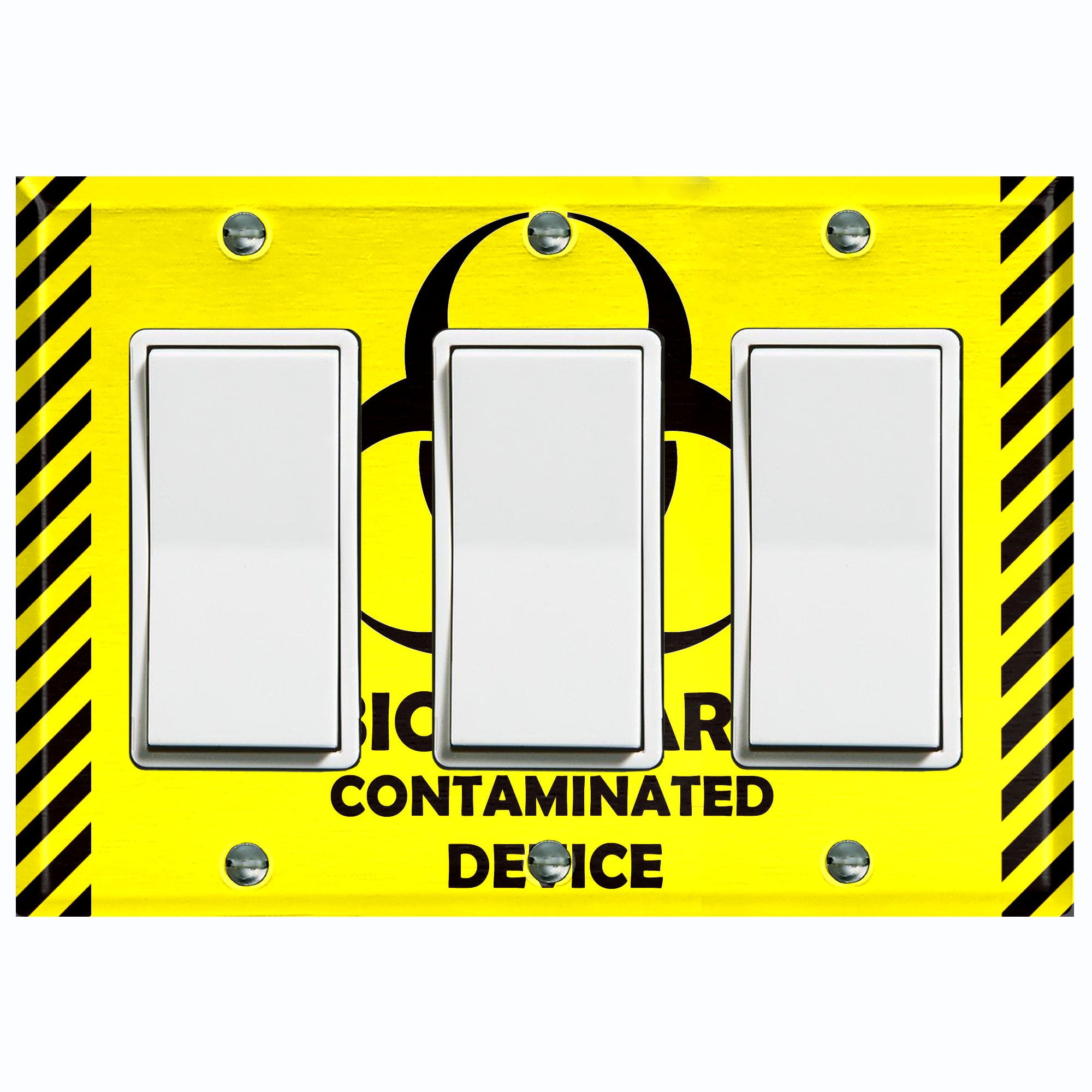 Metal Light Switch Plate Cover Yellow Contaminated Biohazard Sign ...
