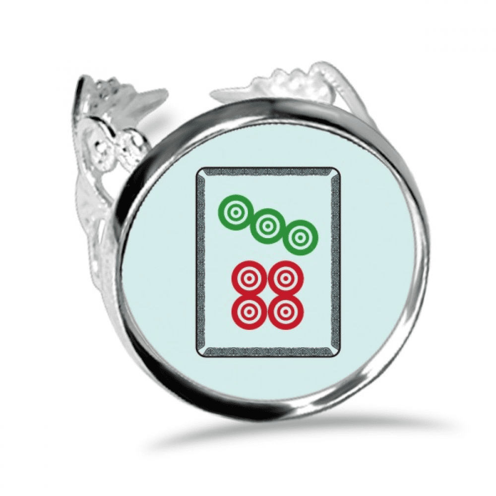 Mahjong Circle Dots 7 Tile Pattern Ring Adjustable Love Wedding ...