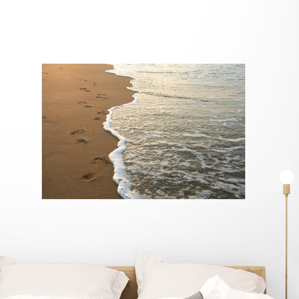 Footprints Beach Wall Mural by Wallmonkeys Peel and Stick Graphic (36 ...