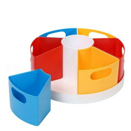 Justharion Desktop Colorful Rotate Container Organizer Storage Box Pen ...