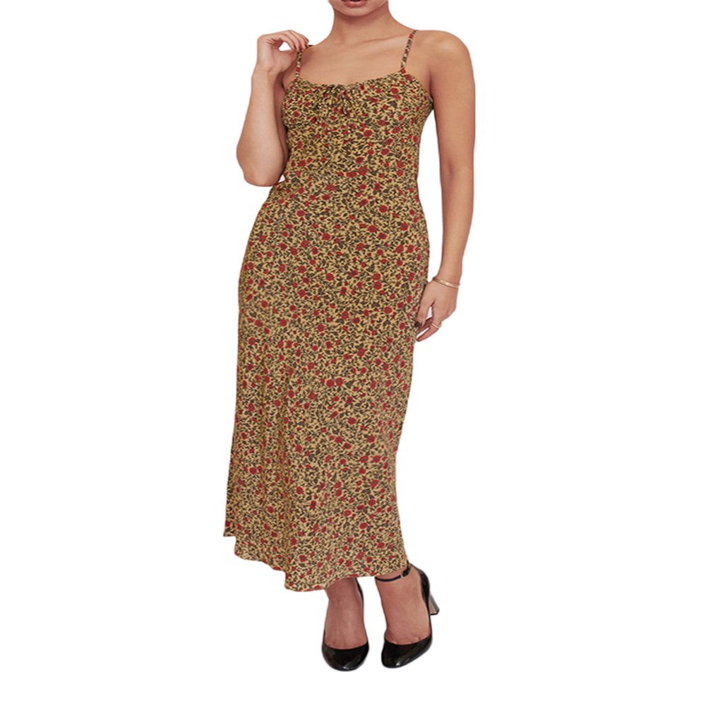 Click here for Generic Women Long Slip Dress Summer Tie-Up Printe... prices