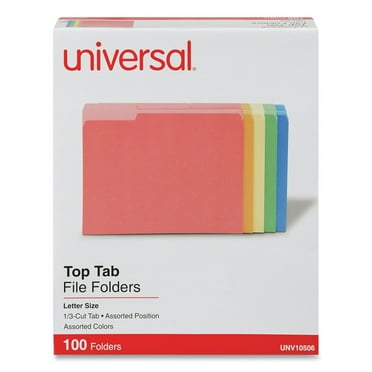 STAPLES Colored File Folders, Letter Size, 3 Tabs, 9 Assorted Colors ...