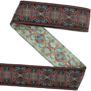 5.5Yards Jacquard Ribbon Trim 2 inch Wide Vintage Floral Embroidery ...