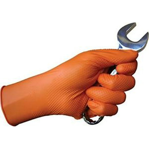 Eppco Tiger Grip Nitrile Gloves - Hi Vis Orange - 10 Boxes - Diamond ...