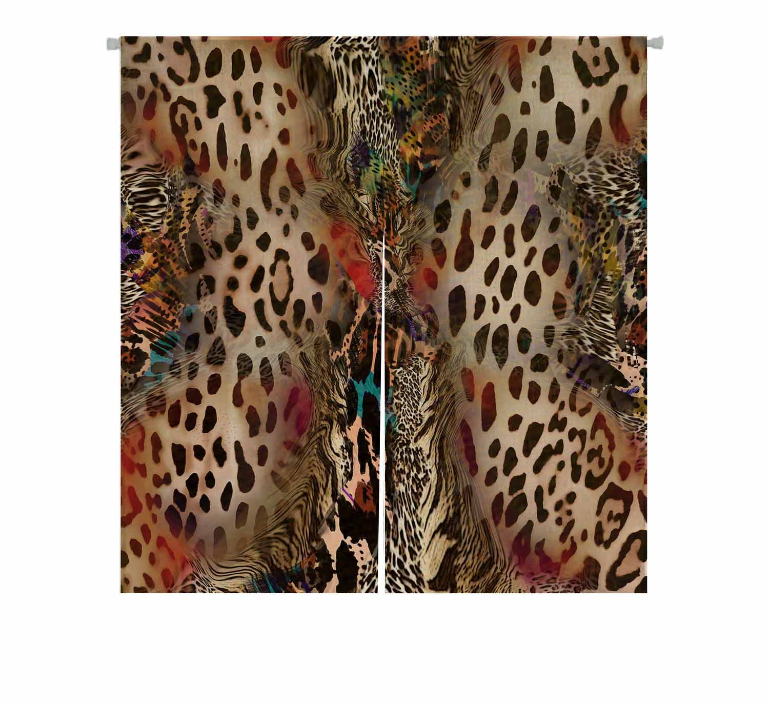 PKQWTM Animal print leopard Door Curtain Window Cover Home Decor ...