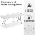 6Ft Folding Table for Indoor & Outdoor Events, Portable Built-in Handle ...