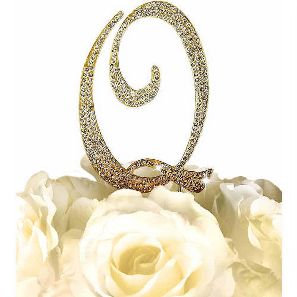 Unik Occasions Sparkling Collection Monogram Cake Topper, Gold ...