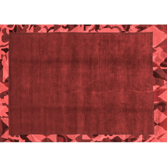 Ahgly Company Indoor Rectangle Abstract Red Modern Area Rugs, 5' x 7 ...