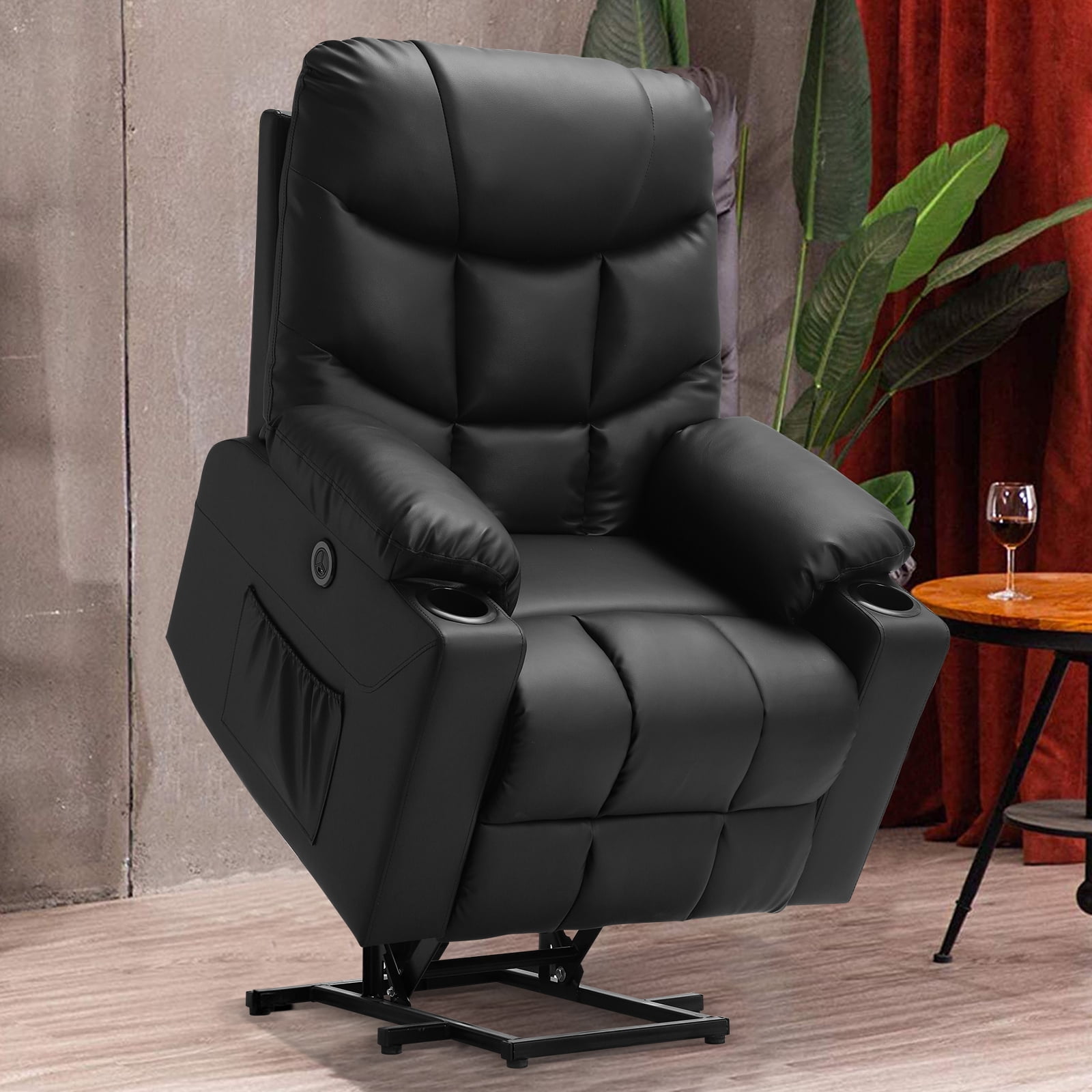 LVUYOYO Power Lift Recliner Chair, PU Leather Electric Recliner with ...