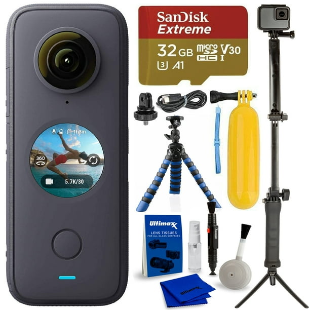 Insta360 ONE X2 Pocket Camera CINOSXX/A + 32GB + 3-Way Tripod + 12" Tripod/Gripster Bundle ...