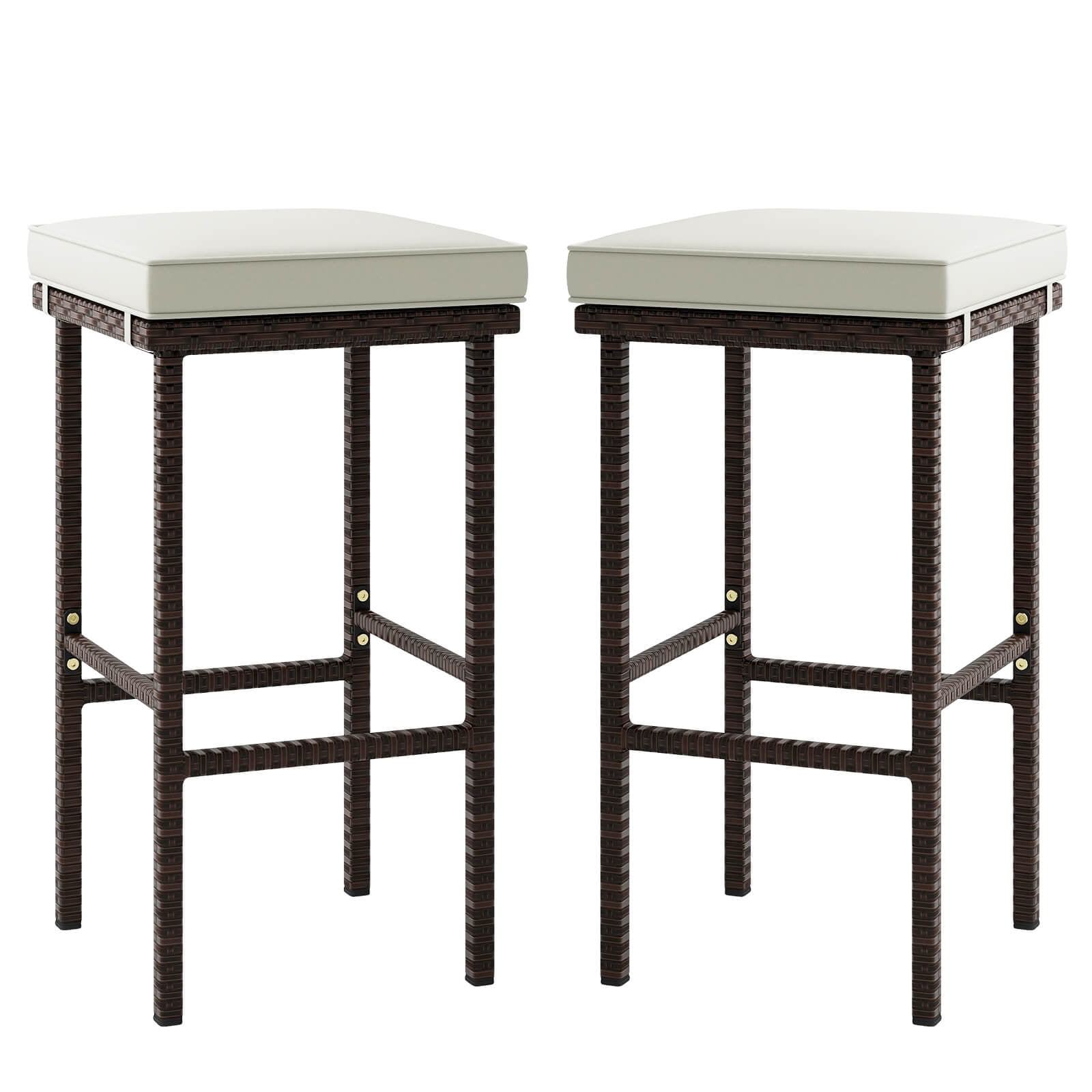 Click here for Costway Wicker Bar Stools Set Of 2 With Removable... prices