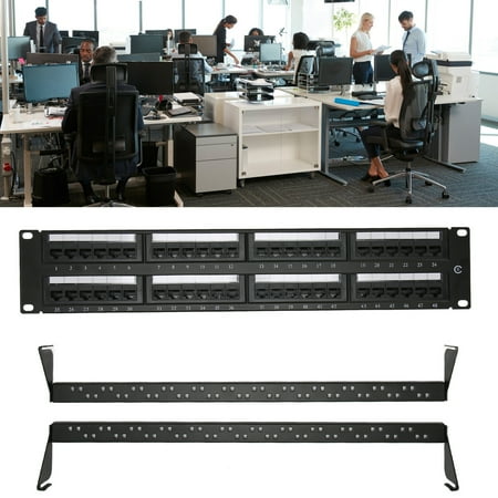 RJ45 Patch Panel, 48 Ports Patch Panel High Speed 10G Professional For ...