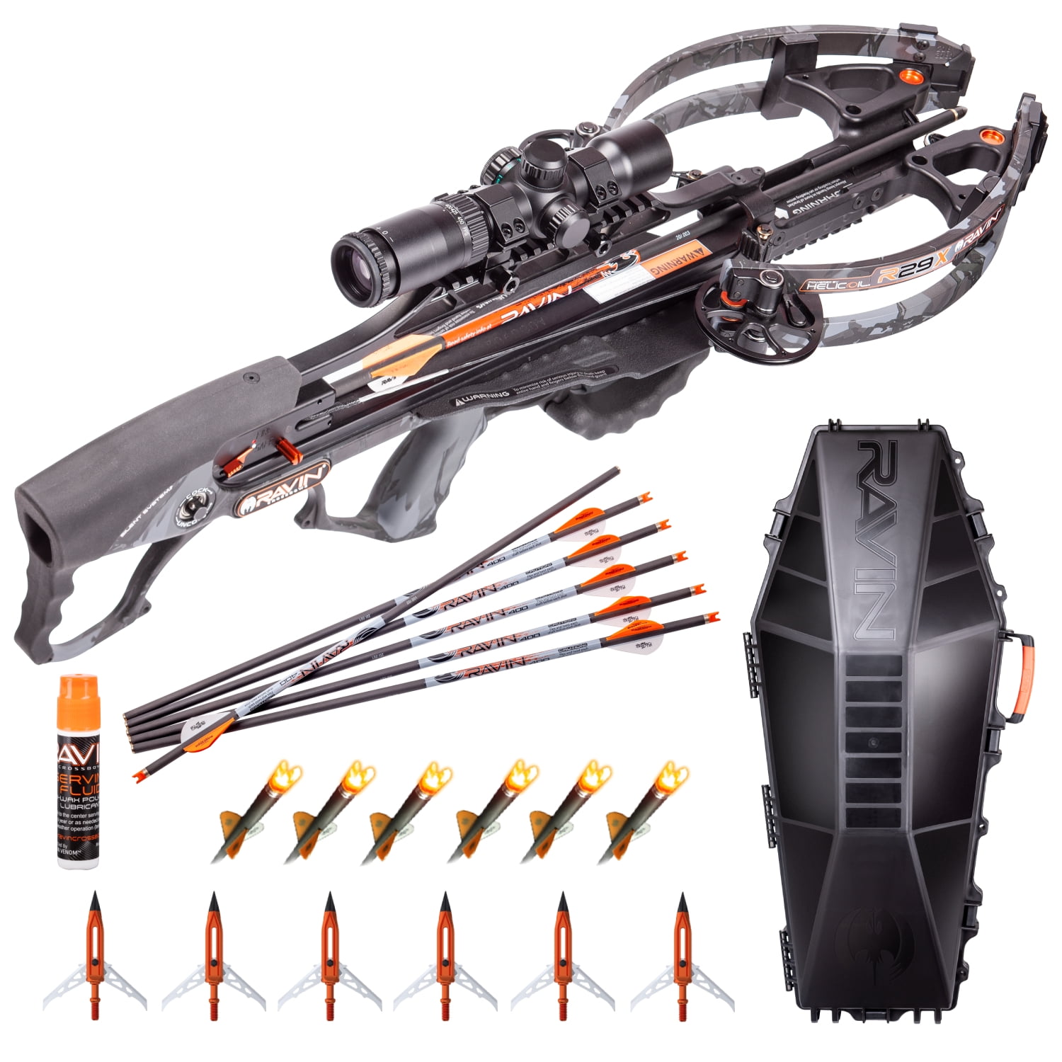 Ravin R29X 450 FPS Crossbow - Predator Dusk Camo + Hard Case for R26 ...