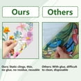 Large Size Reusable Flower Transparent Stained Window Clings Non ...