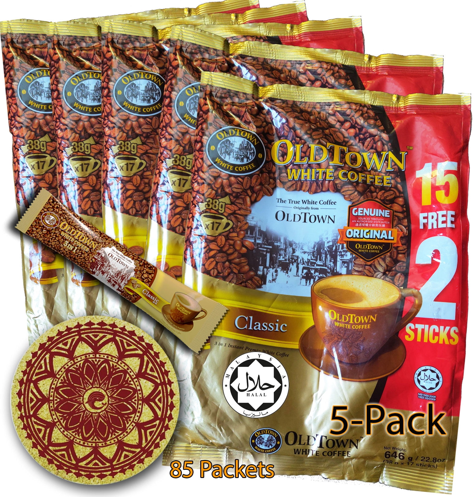 (5-Pack - Classic17) OLD TOWN (3 in 1) Classic White Coffee Asian ...