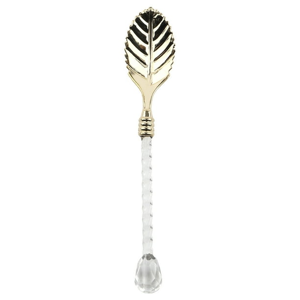 Coffee Spoon,Crystal Handle Leaf Type Vintage Spoon Stir Spoon Enhanced ...