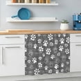 Black Paw Print Cabinet Curtains 28"Wx35"L, Classic Black White Animal ...