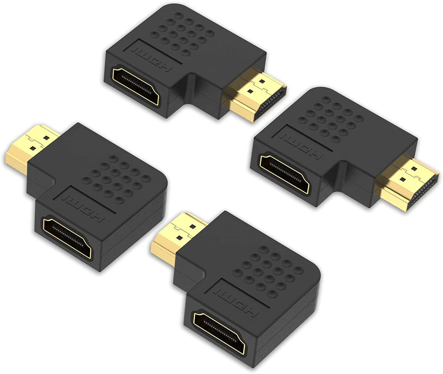 Set Of 4 Angled Hdmi Adapter 90 And 270 Degree Hdmi Coupler Male To ...