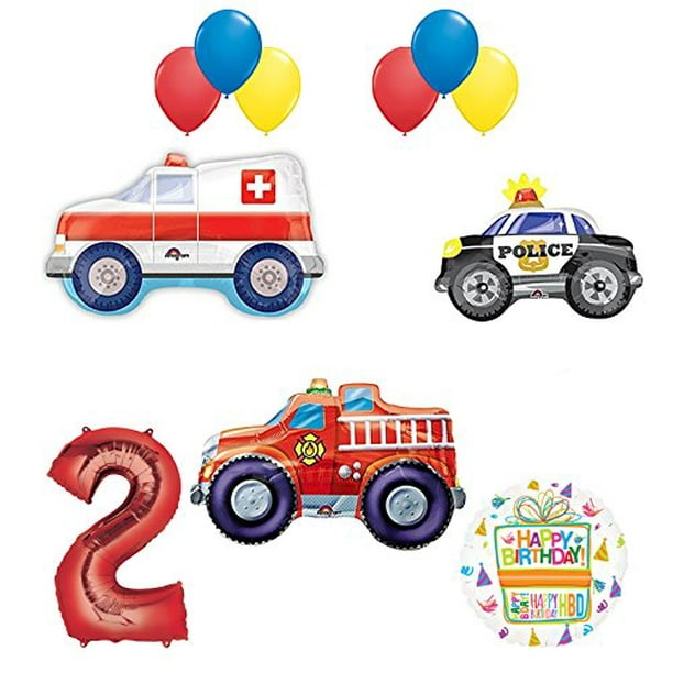 Team Rescue 2nd Birthday Party Supplies and First Responders Balloon ...