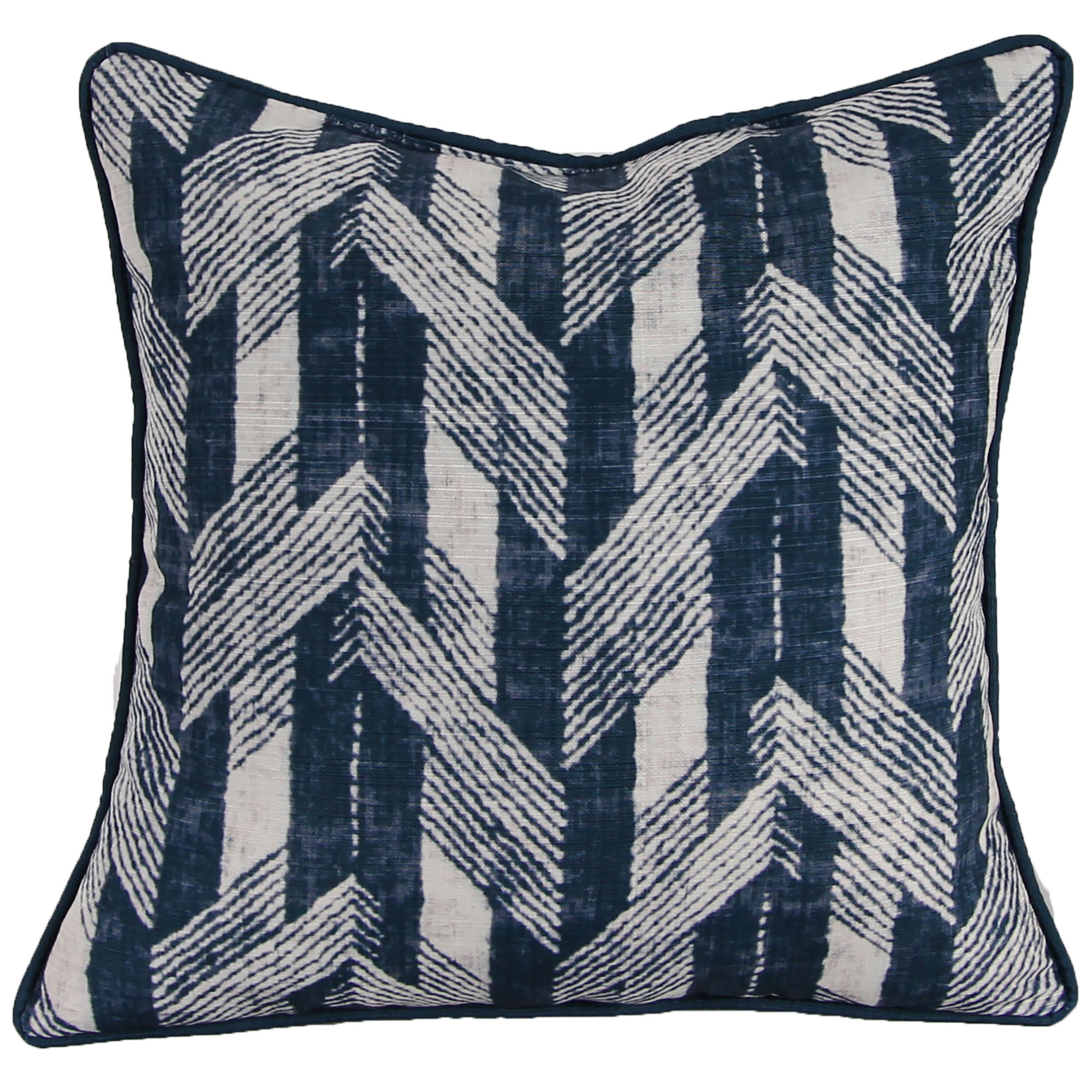 Jordan Manufacturing 18" x 18" Navy and Cream Lattice Chevron Square ...