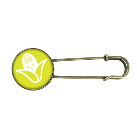 Vegetable Expression Happy Corn Body Retro Metal Brooch Pin Clip ...